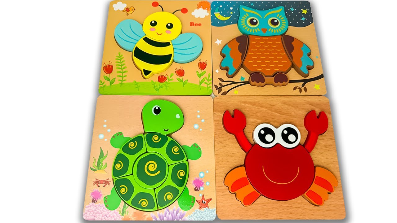 Best Learn Shapes with Animals Shape Matching Puzzle | Preschool ...