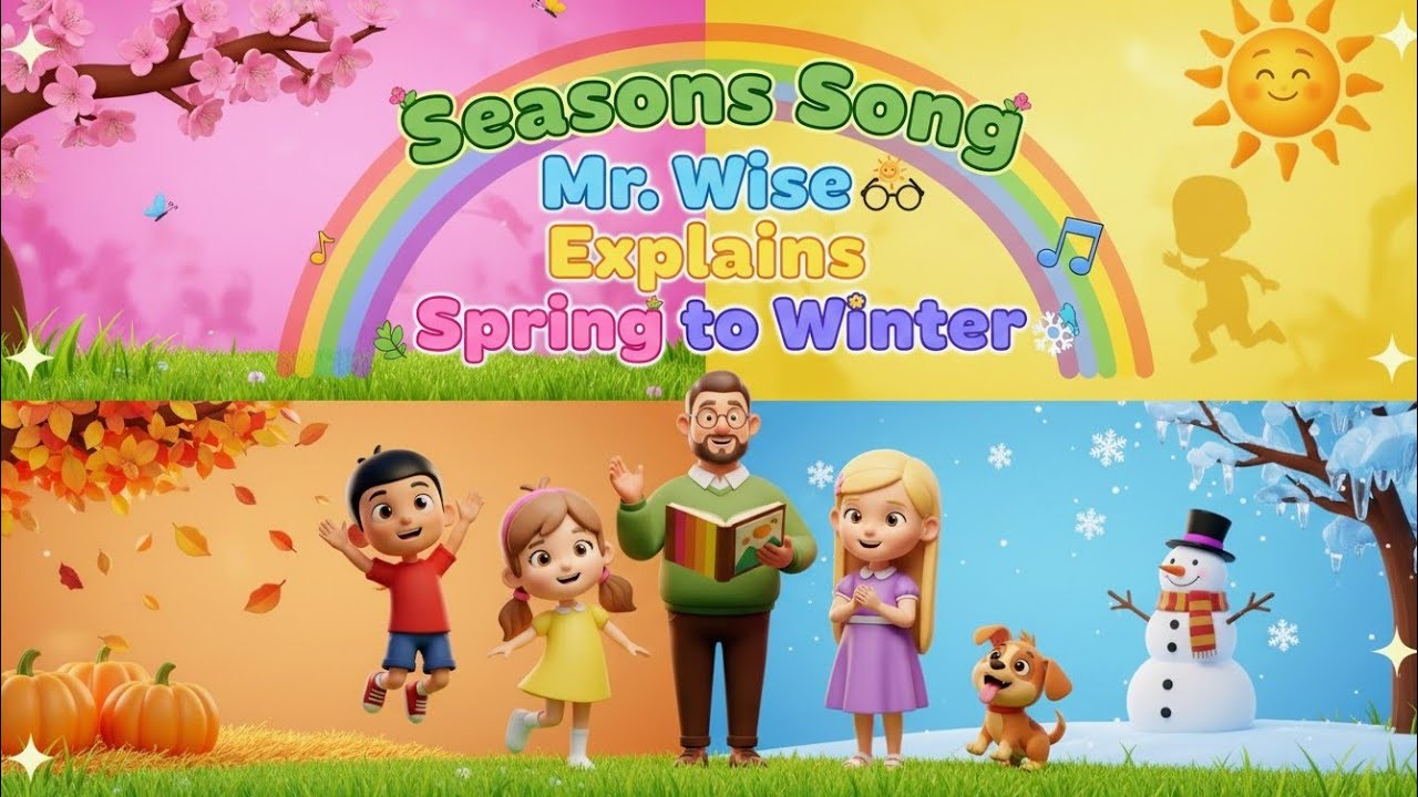 🌸☀️🍂 ️ Seasons Song | Mr. Wise Explains Spring to Winter 🎶 | Kids ...