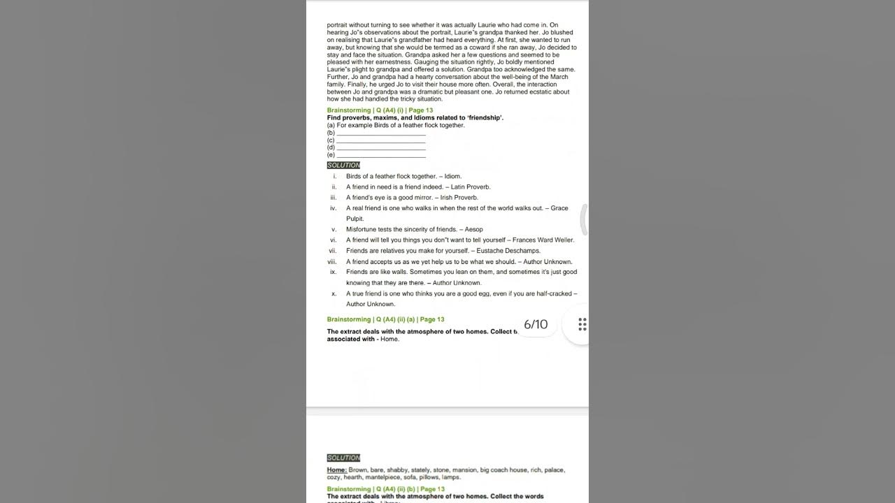 STD 11th english exercise solution - YouTube