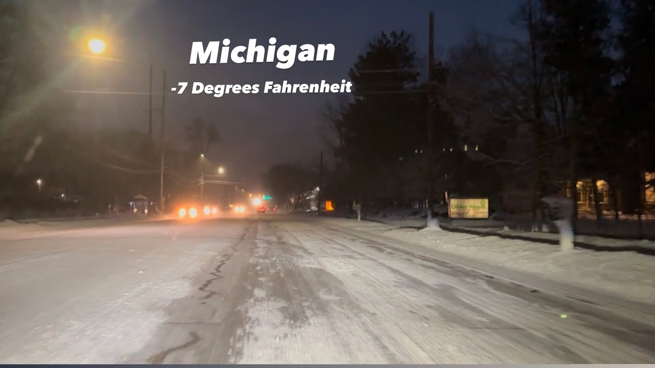Extreme weather driving to work -7 Degrees Fahrenheit =-21.667 Celsius ...
