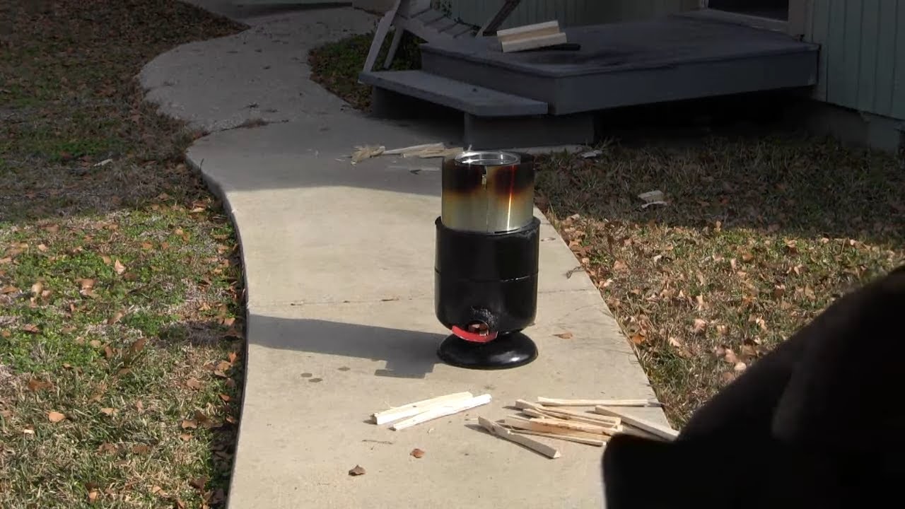 rocket stove test fire - YouTube