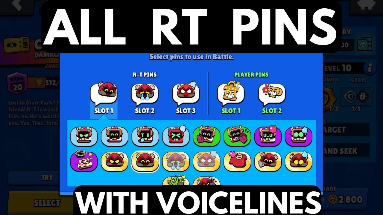 Every RT pin || Brawl Stars || New Chromatic Brawler - YouTube