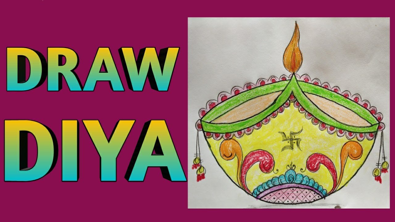 10.HOW TO DRAW DIYA / LAMP 🕯 - YouTube
