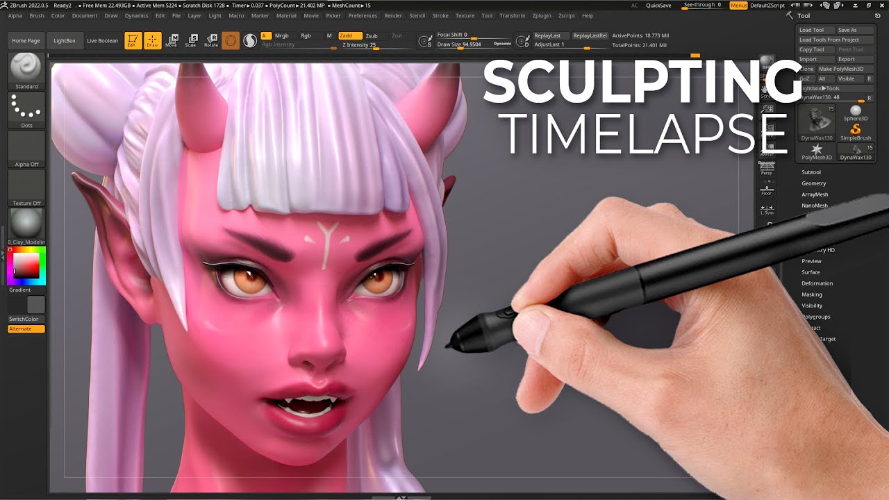 3d Sculpting Succubus Timelapse Youtube