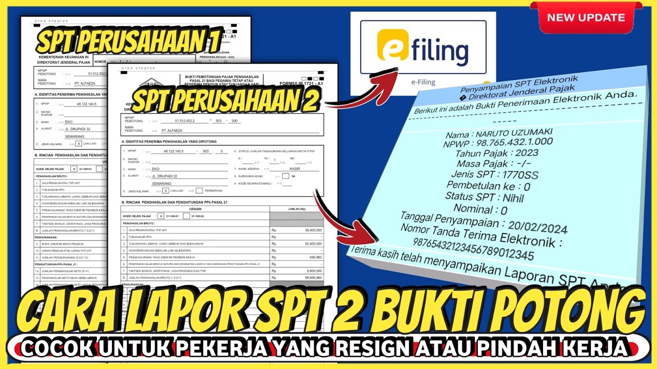 Cara lapor SPT 2 Bukti potong • Cara lapor SPT tahunan 2 Perusahaan ...