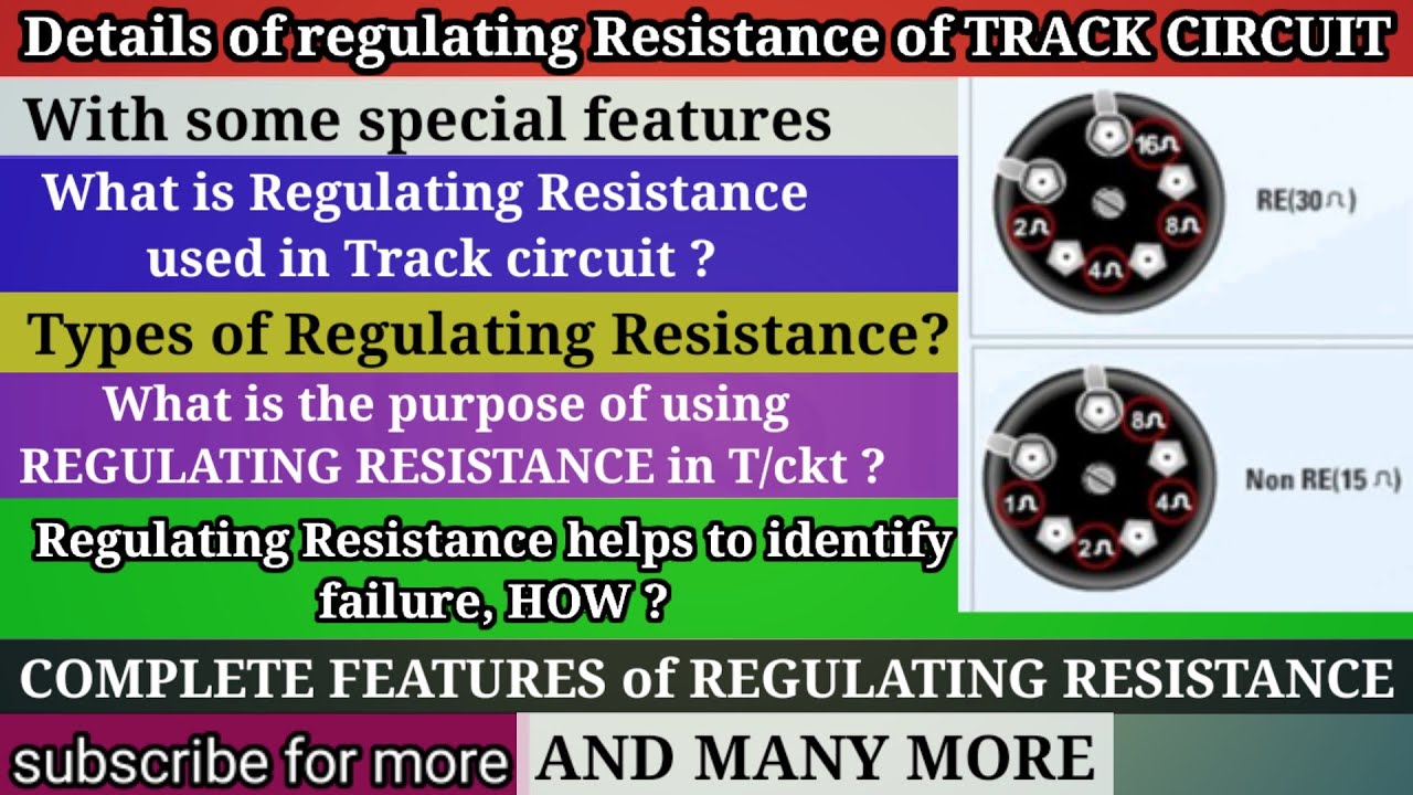 Details of REGULATING RESISTANCE used in DC track circuit with some NEW ...
