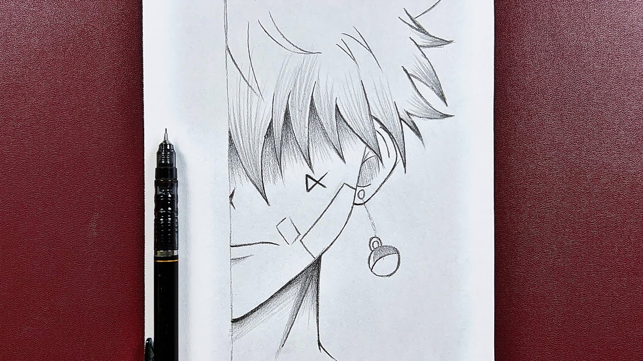 Easy anime sketch | how to draw bad anime boy ( killua ) easy steps ...