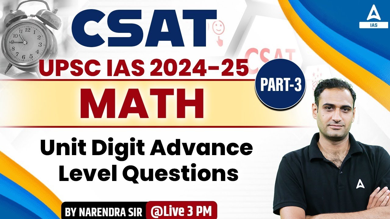 Unit digit advance level questions Math For UPSC 2024 | CSAT Maths 2024 ...