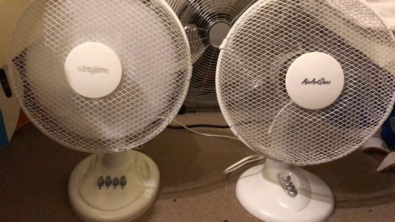 Stirflow 12 inch white oscillating desk fan VS AirArtDeco 12 inch white ...