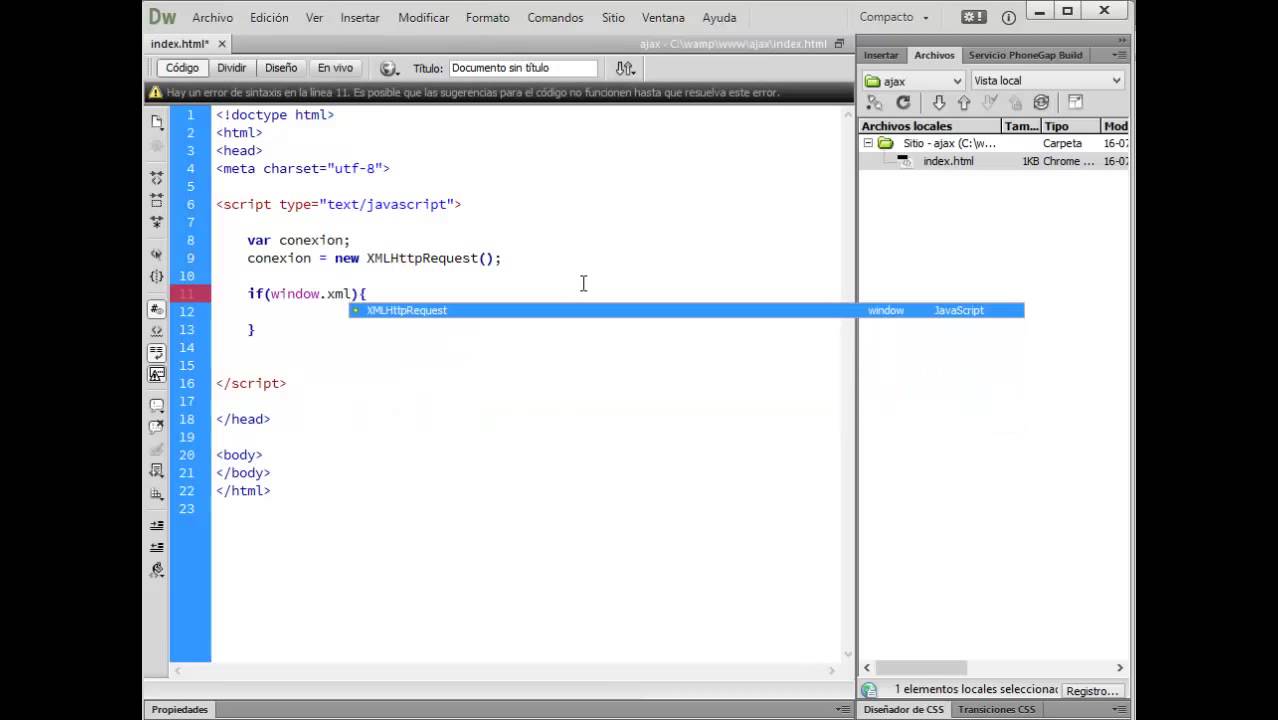 2.Curso de Ajax - Creando el Objeto XMLHttpRequest - YouTube