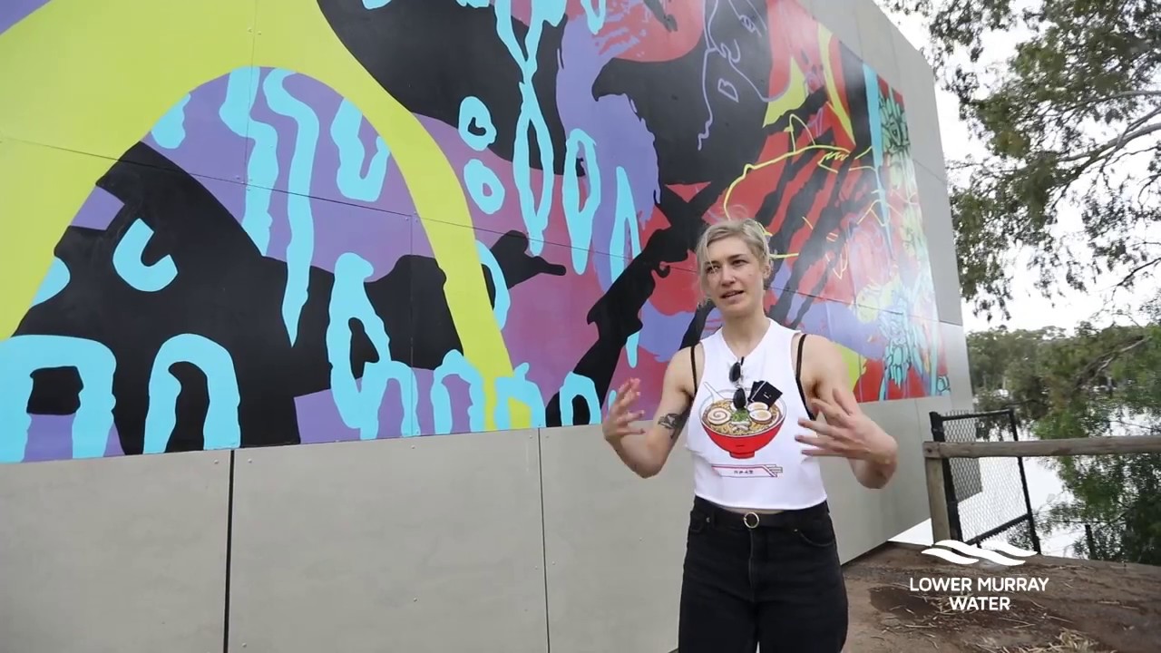 LMW Riverfront Pump Mural Install - YouTube