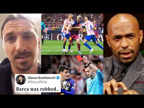 Famous Reaction on Referee ROBBED Barcelona, Red Card & NO Penalty |Atletico Madrid vs Barcelona 1-2