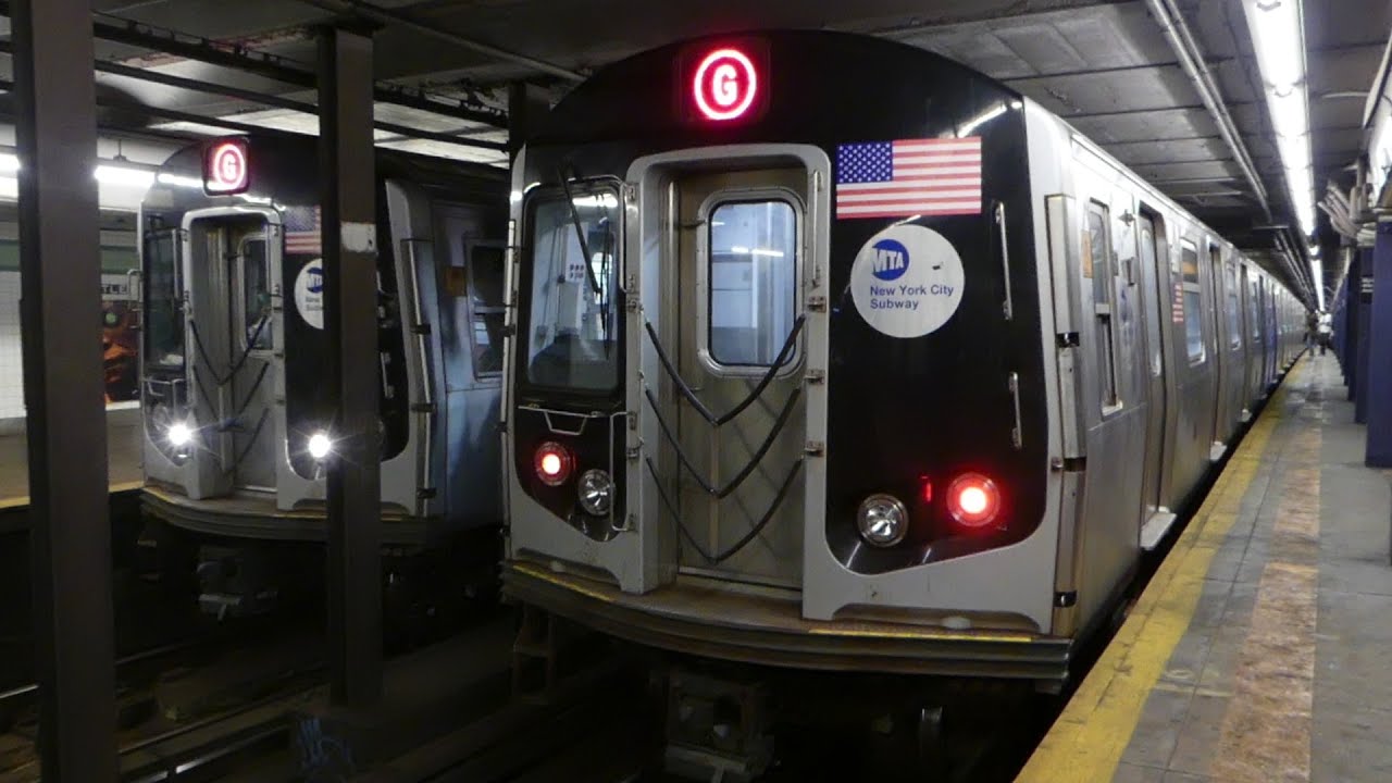 IND Crosstown Line: R160B R68 R68A G Trains with a R160A-2/R160B F ...