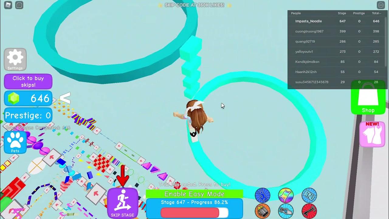 I Reached The 14th Floor In Mega Easy Obby ๐ 750 Stages Sorry I