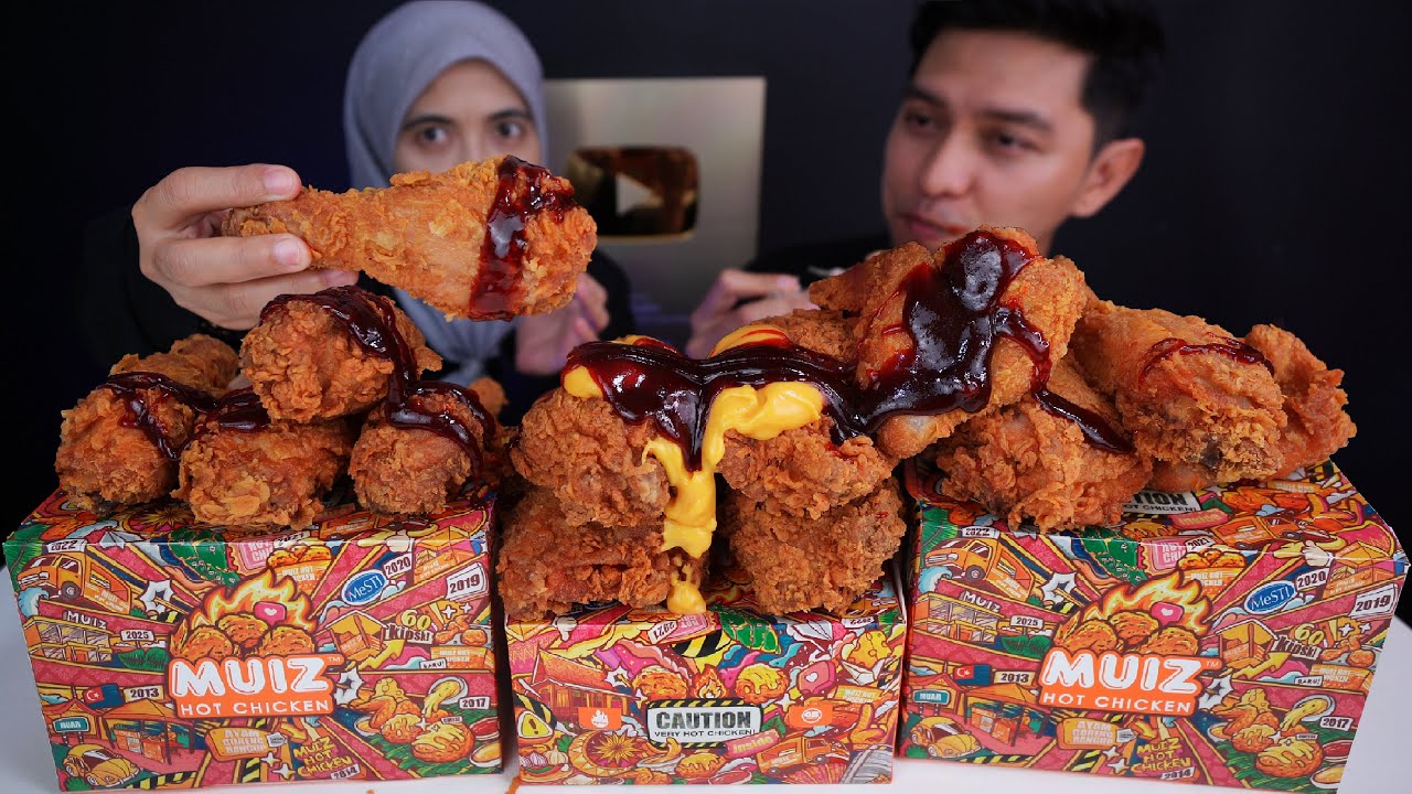 Crispy Spicy Cheesy Fried Chicken Mukbang ASMR [MAKAN 12X AYAM GORENG ...