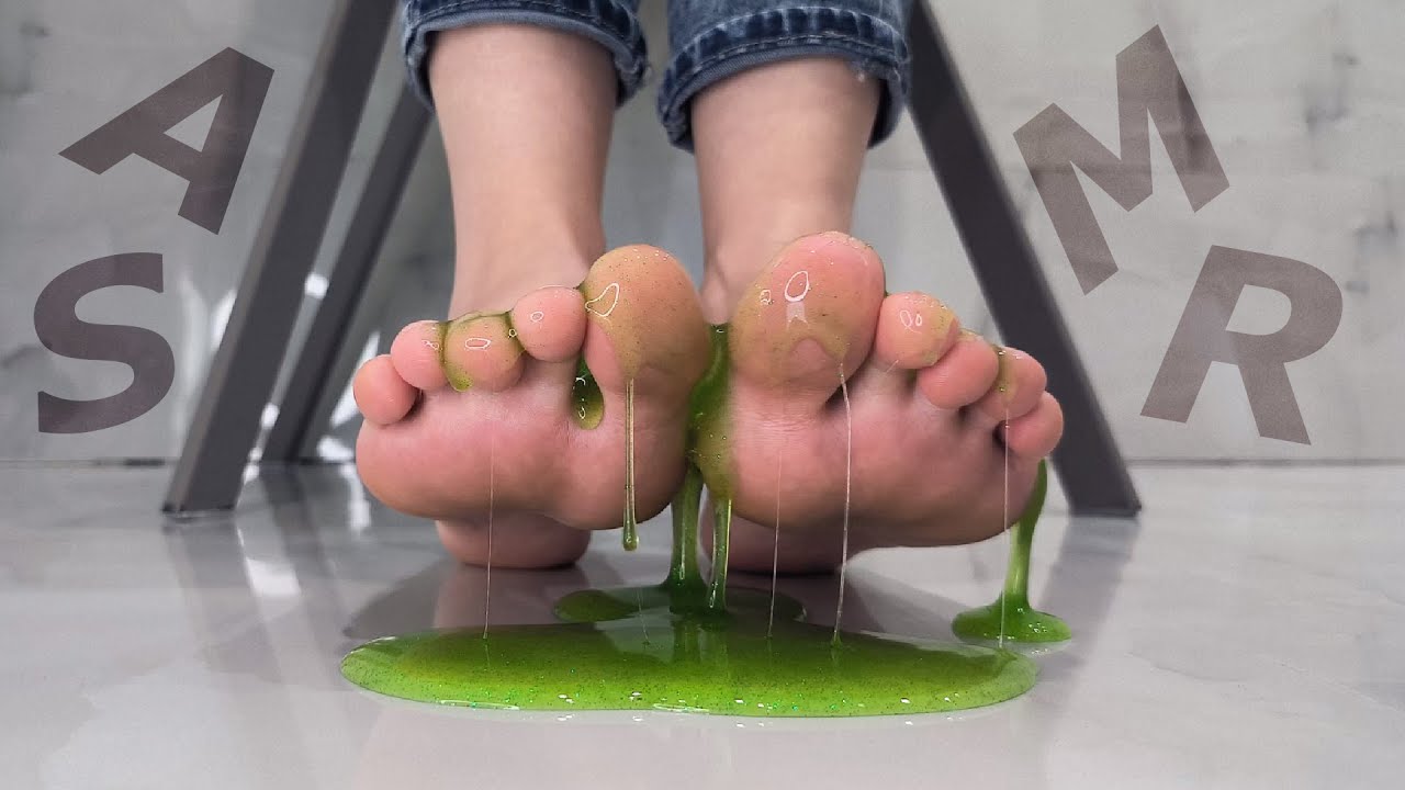 ASMR FEET & SLIME | Foot Close-Up Sounds | No Talking - YouTube