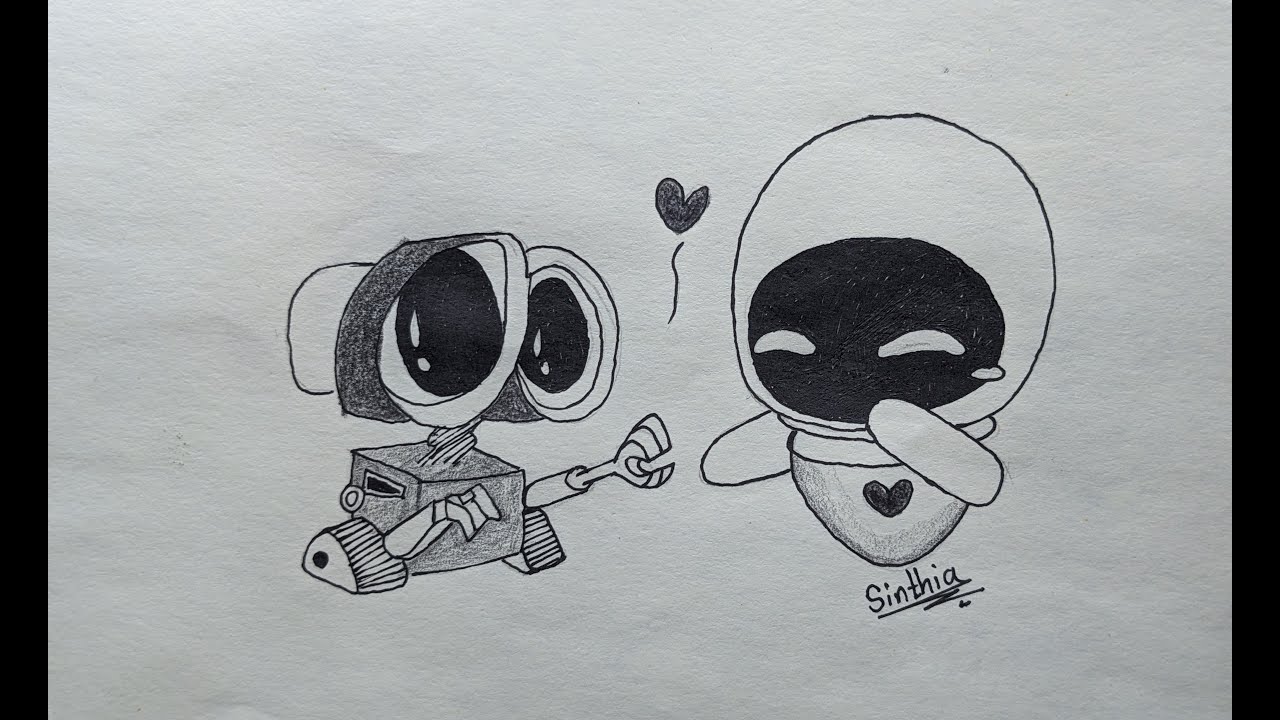 How to draw simple cartoon animation Disney Well E - YouTube