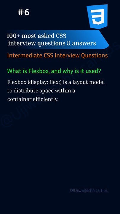 🎯100+ Most Asked CSS Interview Questions & Answers || What is Flexbox, and why is it used? - YouTube