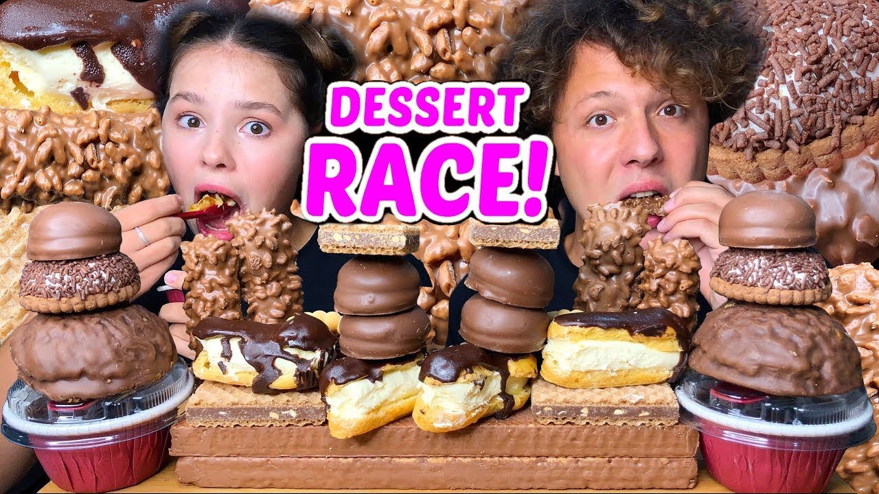 ASMR CHOCOLATE DESSERT RACE! *COMPILATION* MUKBANG EATING 먹방 | Tati ...