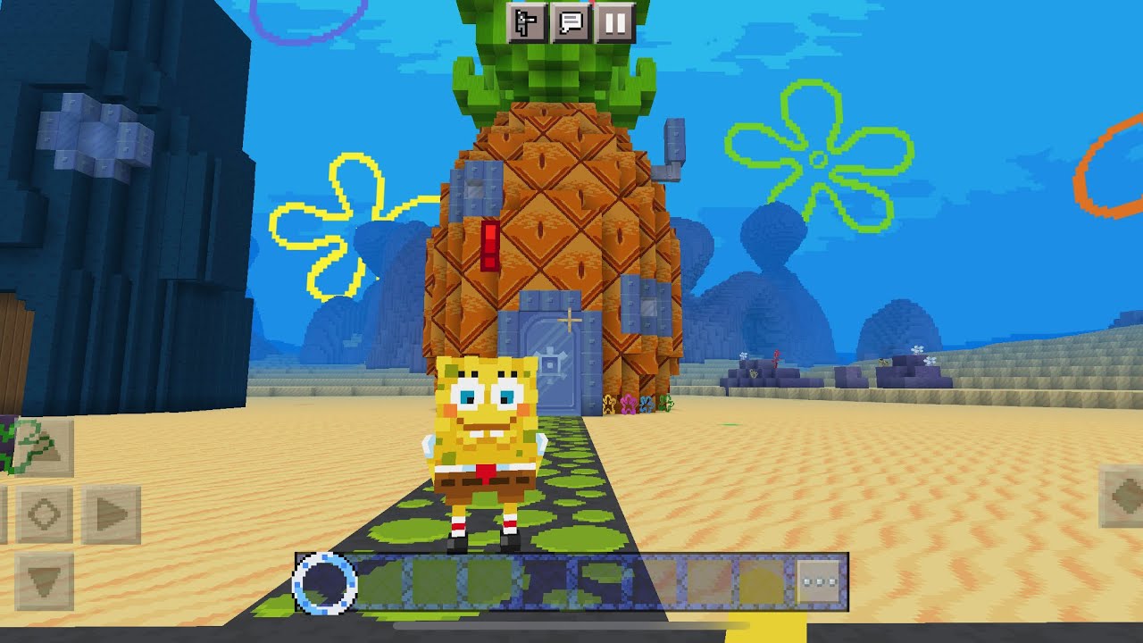 Spongebob SquarePants (bikini bottom) map in Minecraft PE - YouTube