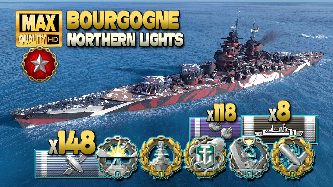 Battleship Bourgogne: Boss in Ranked battle - World of Warships - YouTube
