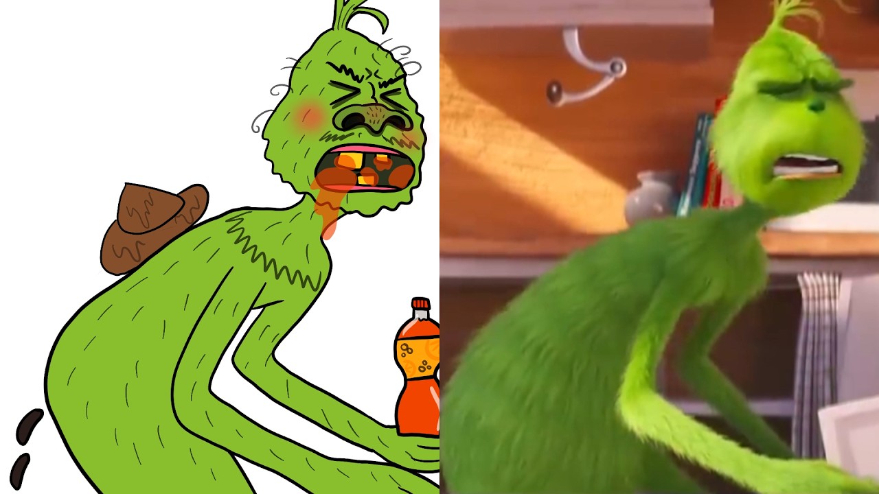 The Grinch - Funny Drawing Meme | Mr Grinch Funny Movie Clips - YouTube