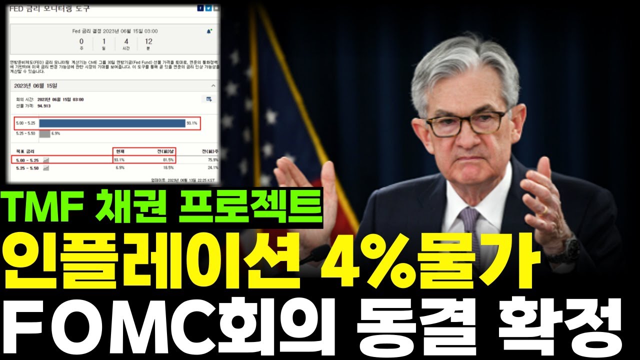 테슬라 TQQQ SOXL TMF 미국주식 인플레이션 4% 물가 발표! FOMC 회의 동결 확정 그런데... ( TMF 채권 ...
