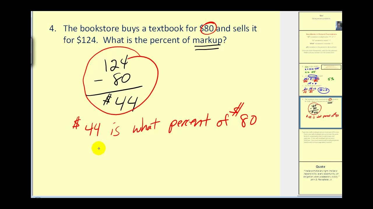 Solving Percent Problems Using The Percent Equation - YouTube