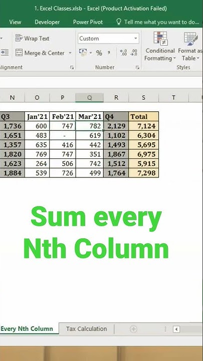 Sum every Nth Column - YouTube