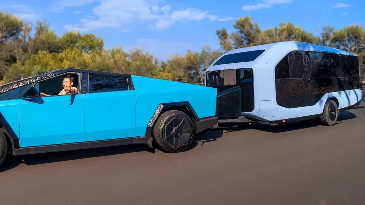 I Tried Towing a Self Driving Electric RV (Pebble Flow Trailer) - YouTube