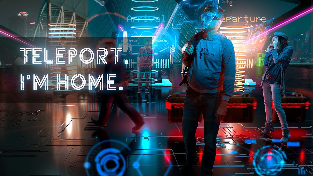 Teleport. I'm home. Composing Photoshop+Cinema4d. - YouTube