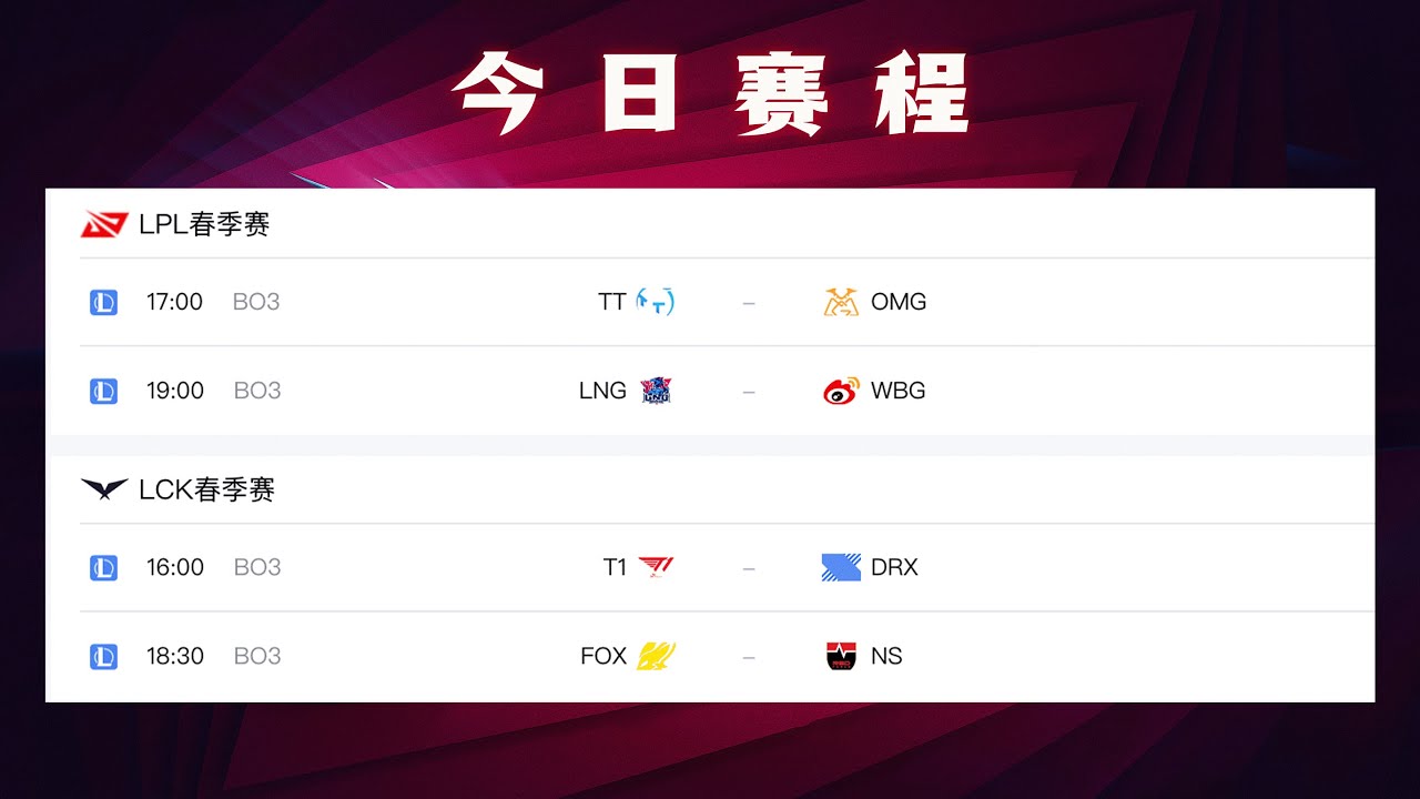 【一哥专业预测电竞赛事】TT vs OMG｜LNG vs WBG｜T1 vs DRX｜FOX vs NS｜【春季赛预测】 - YouTube
