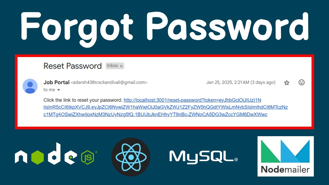 11 Forgot Password In React Js Node Js Reset Password In By Sending 2058