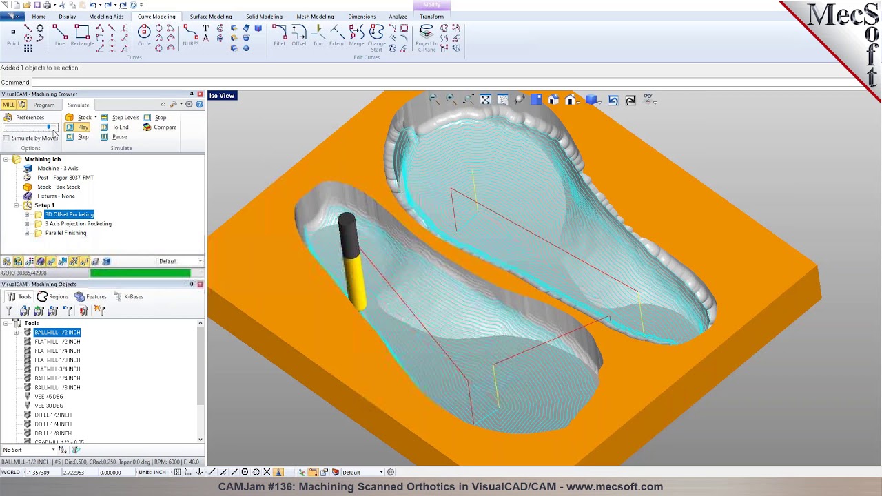 3 Axis Mesh Machining in VisualCAD/CAM - YouTube