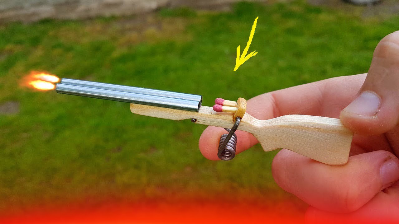 🔥How to Make Double Shot Homemade Mini Rifle with Matches - Tuddo ...