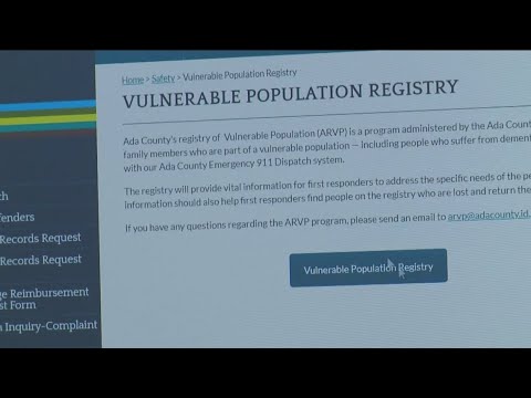 Registration for vulnerable population helps law enforcement help ...