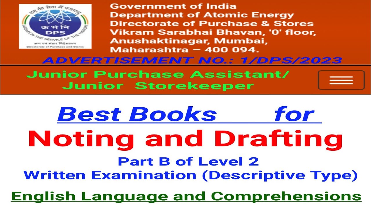 DPS DAE JPA JSK Best Books for Noting and Drafting - YouTube