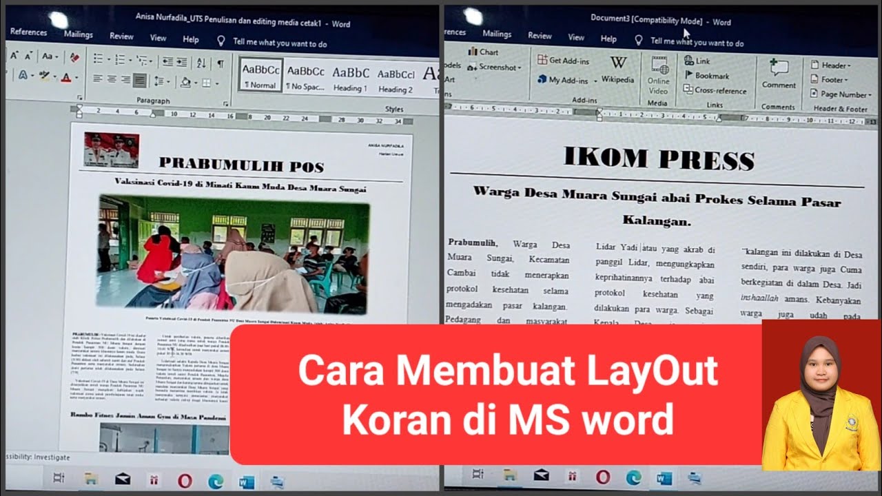 Cara Membuat LayOut Koran Sederhana di MS Word (Anisa Nurfadila) - YouTube