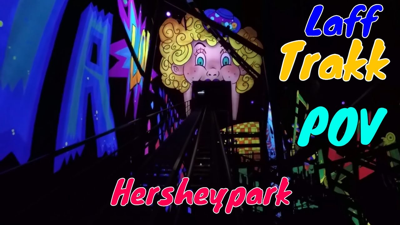 Laff Trakk roller coaster POV at Hersheypark Indoor Neon themed - YouTube