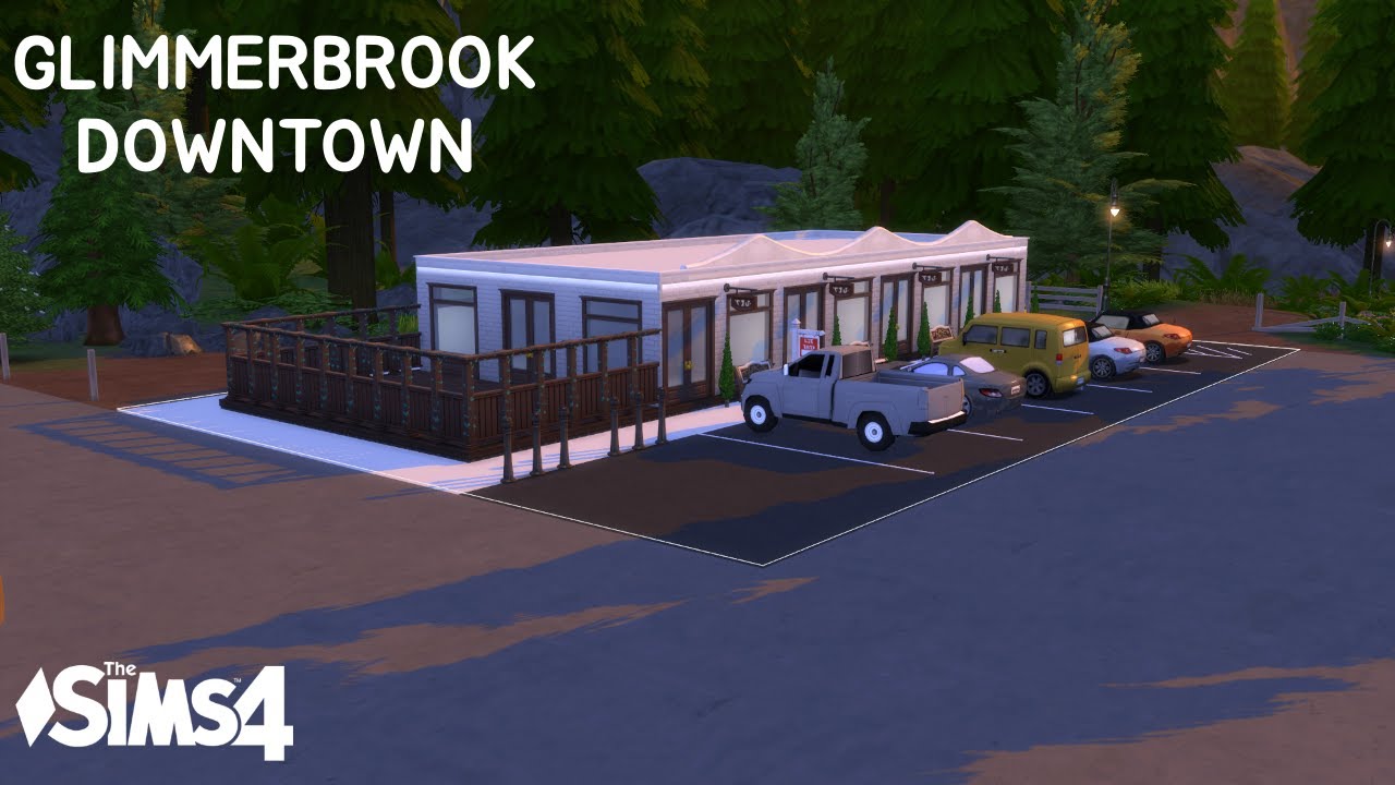 Sims 4 build: Glimmerbrook downtown 🏪 - YouTube