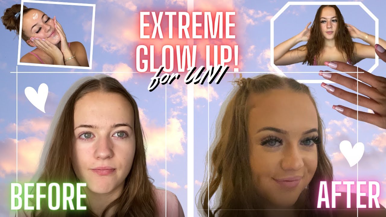 AT HOME GLOW-UP TRANSFORMATION FOR UNI!! *very last min* - YouTube