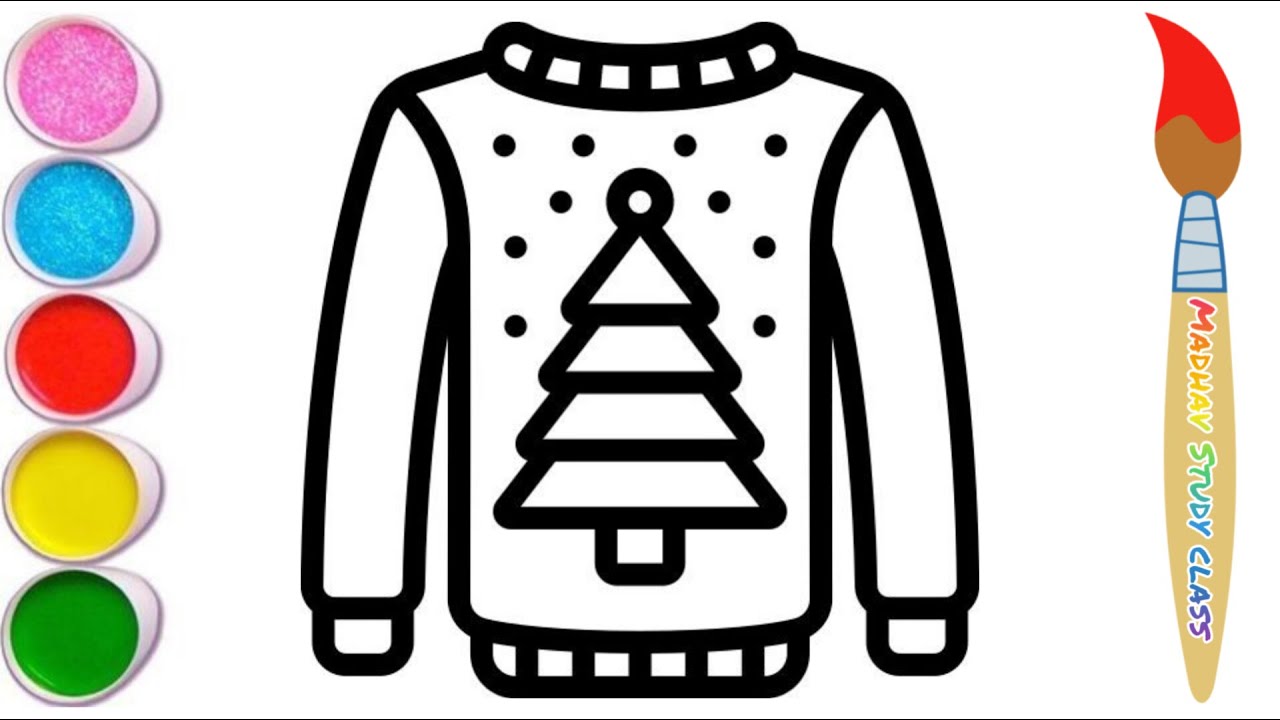 Christmas Cloth Easy Drawing, Colouring & Painting for Kids, Toddlers ...