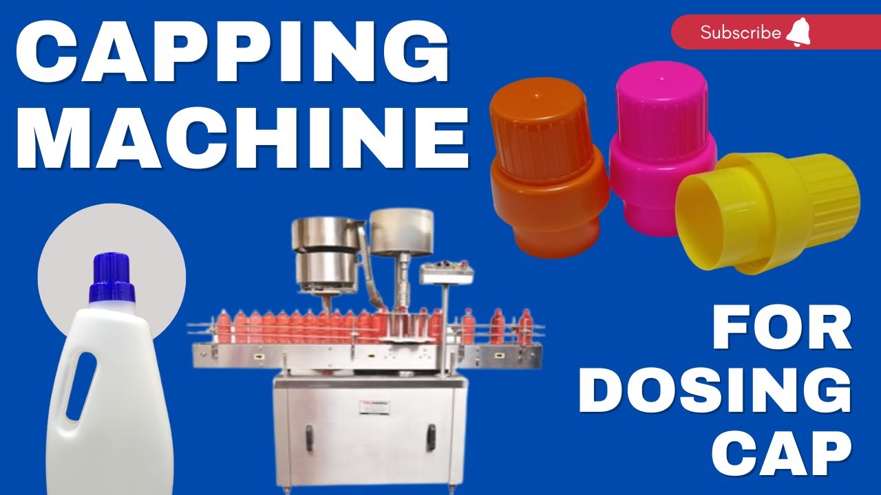 Automatic Bottle capping machine - Laundry Detergent bottle with dosing ...