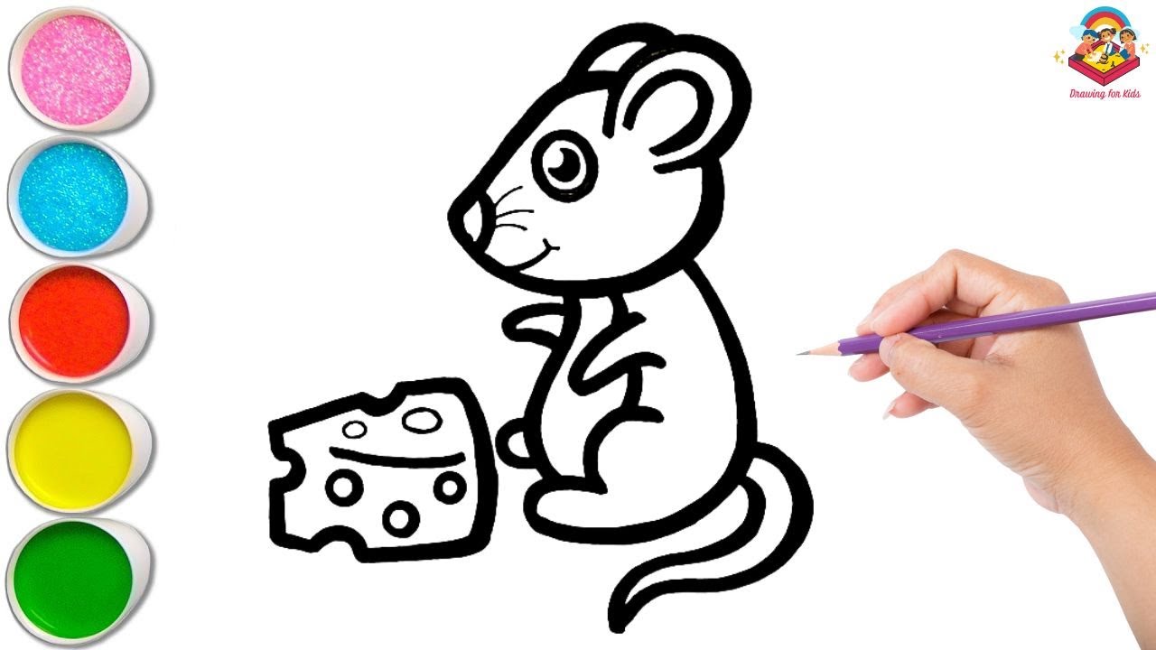 How to Draw Cute Mouse I Drawing & Coloring for Kids I Easy Step by ...