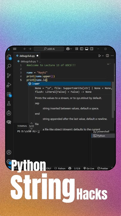 Python String Hacks You Need 🔥 #python #learncoding #stringmethods - YouTube