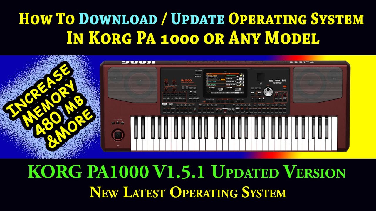 How To Download / Update Operating System In Korg Pa 1000 or Any Model ...