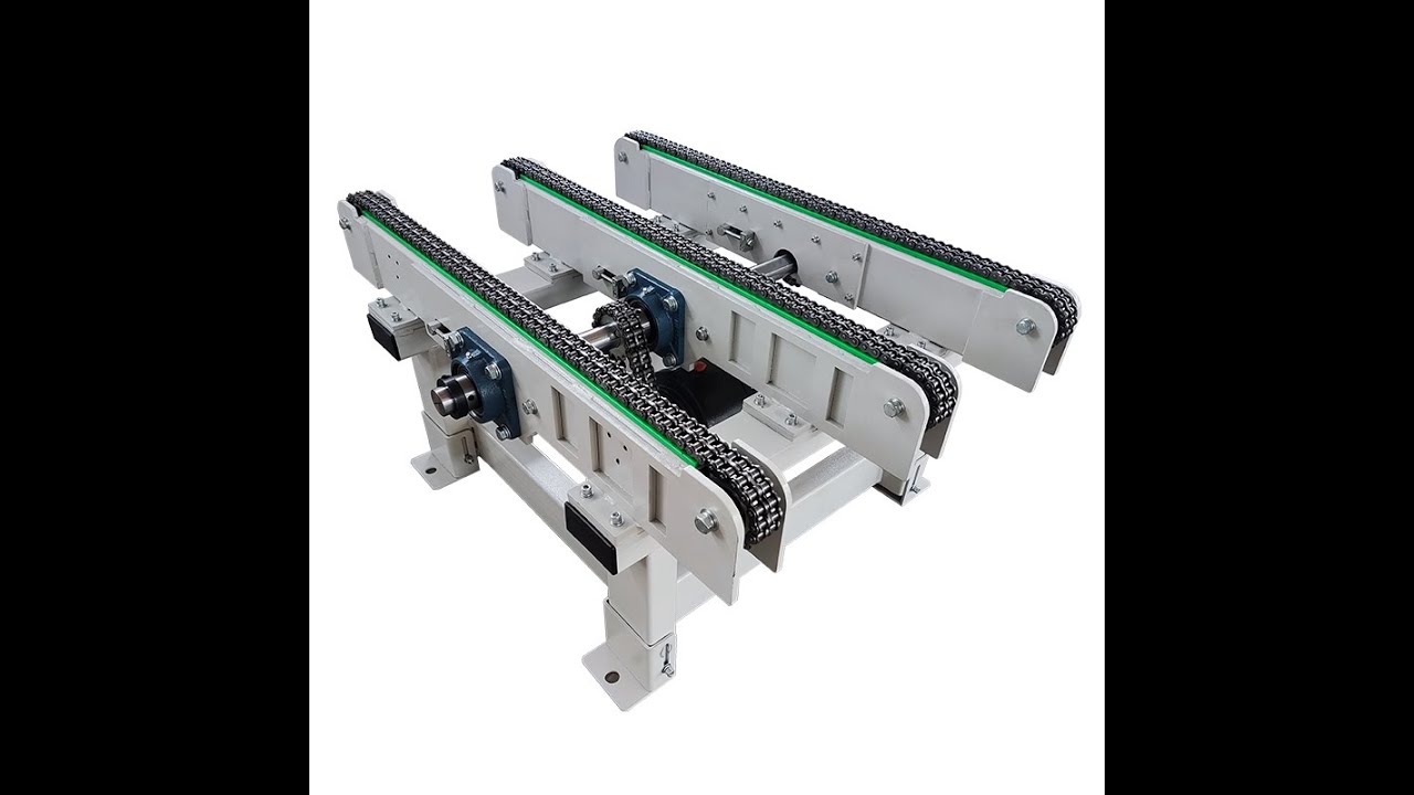 UCC-3-1500 Series Triple Strands Heavy Duty Pallet Chain Conveyor - YouTube