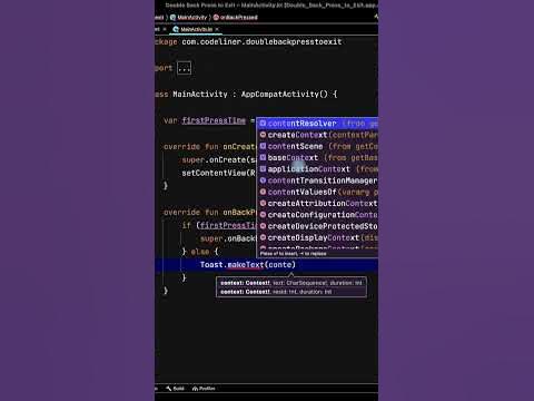 Double Back to Close Android App using Kotlin - YouTube