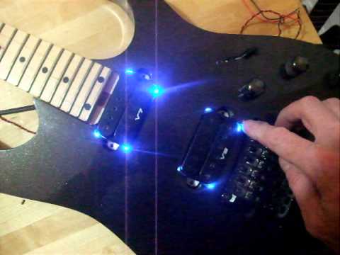 Recessed lights (LEDs) for guitar pickups / humbuckers - YouTube