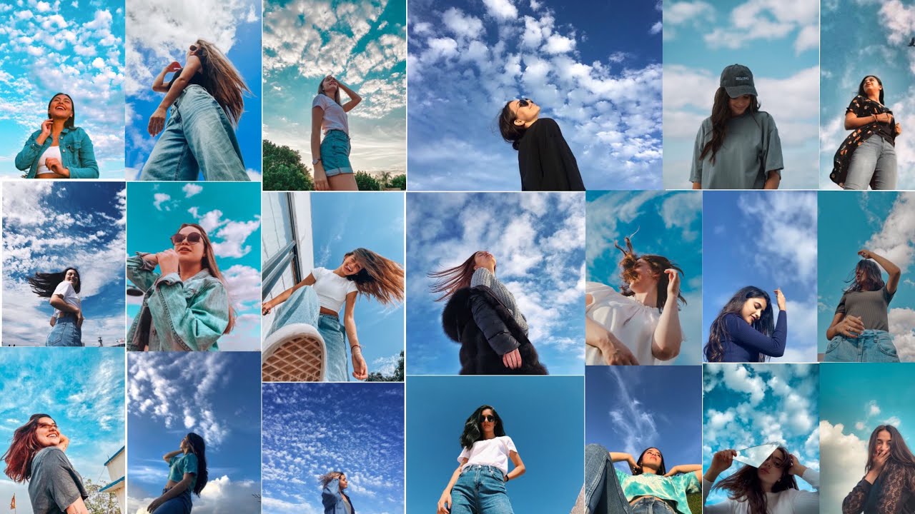 Sky Photo Pose Girl idea 2023 || Photo Pose sky For Girl || Photoshoot ...